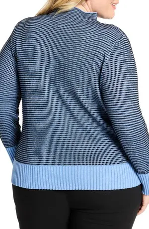 NIC+ZOE Pixel Knit Mock Neck Sweater