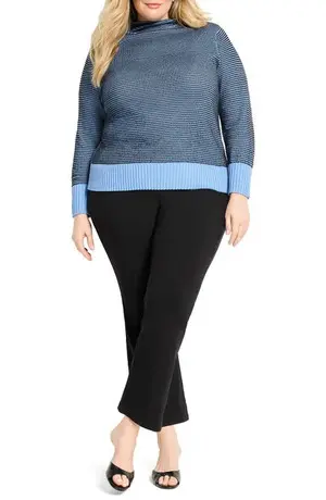NIC+ZOE Pixel Knit Mock Neck Sweater