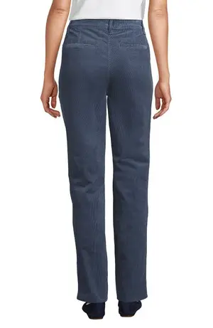 LANDS' END Corduroy High Rise Rail Straight Leg Pants - Dusty Indigo