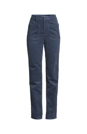 LANDS' END Corduroy High Rise Rail Straight Leg Pants - Dusty Indigo