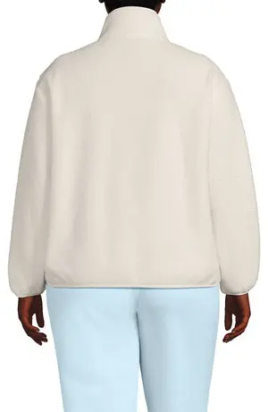 LANDS' END Half Zip Fleece Pullover - Ivory