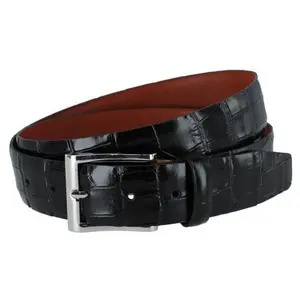 Trafalgar Elias Embossed Gator 35mm Leather Belt - Black