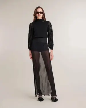 Anne Fontaine Knit Pullover With Embroidered Lace Detail