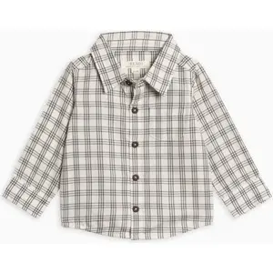 KENDI Earl Poplin Collar Shirt - Agave Plaid