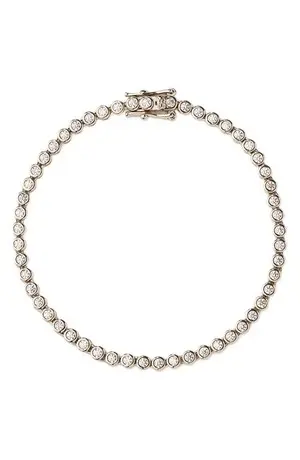 MADE BY MARY Poppy Cubic Zirconia Tennis Bracelet - Silver