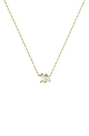 MADE BY MARY Toi Et Moi Zirconia Necklace - Gold Vermeil