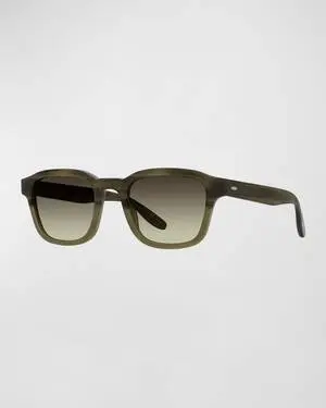 Barton Perreira Winton Square Sunglasses - Rebel Salute Olive Gradient