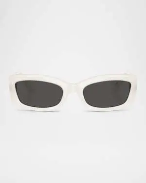 KHAITE X OLIVER PEOPLES Rectangle Sunglasses - Dark Grey