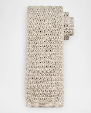 TOM FORD Silk Knit Neck Tie - Platinum