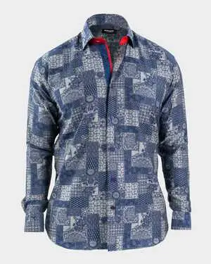 MACEOO Einstein Jacquard Mosaic Sport Shirt Grey