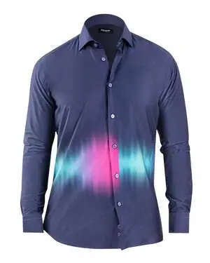 MACEOO Fibonacci Aurora Cotton Sport Shirt - Purple