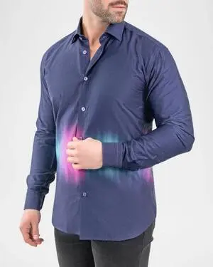 MACEOO Apos;s Fibonacci Aurora Cotton Sport Shirt - Purple