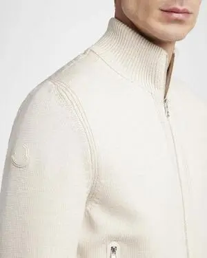 Moncler Padded Back Wool Cardigan - Beige