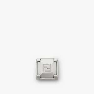 Fendi 925 Sterling Earring With Ff Motif - Silver