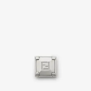 Fendi 925 Sterling Earring With Ff Motif - Silver