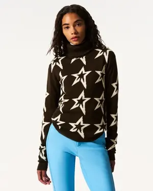 Perfect Moment Star Dust Merino Wool Sweater - Brown