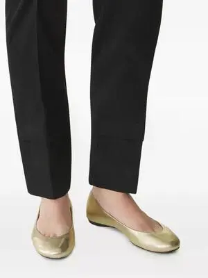LANVIN Metallic Leather Ballet Flats - Yellow