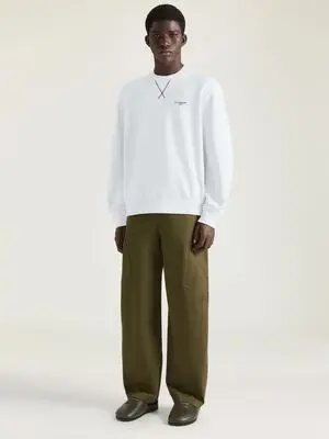 Givenchy Couture Seam Sweatshirt In Fleece With Paris Logo - White