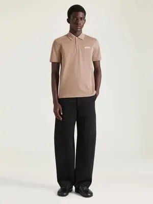 Givenchy Polo In Cotton With Paris Gros Grain - Beige