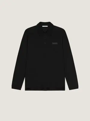 Givenchy Polo In Cotton With Paris Gros Grain - Black