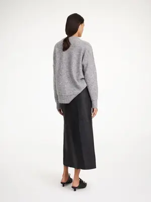 BY MALENE BIRGER Simoas Leather Midi Skirt - Black