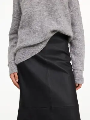 BY MALENE BIRGER Simoas Leather Midi Skirt - Black