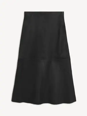 BY MALENE BIRGER Simoas Leather Midi Skirt Black