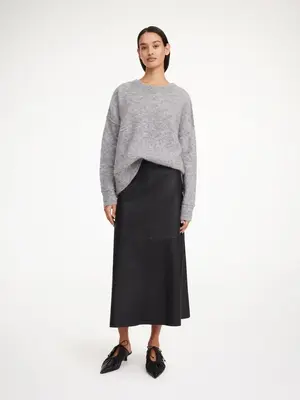BY MALENE BIRGER Simoas Leather Midi Skirt - Black