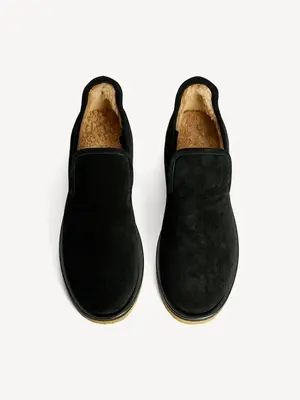BY MALENE BIRGER Romine Suede Slippers - Black