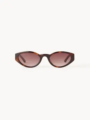 BY MALENE BIRGER Myla Oval Frame Sunglasses - Tortoise