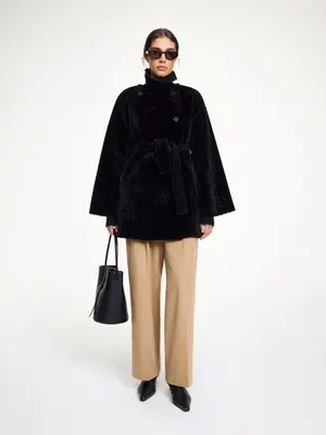 BY MALENE BIRGER Sannie Shearling Jacket - Black