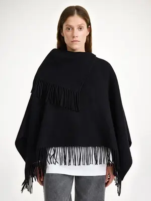 BY MALENE BIRGER Turtma Wool Poncho - Black