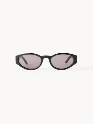 BY MALENE BIRGER Myla Oval Sunglasses - Black