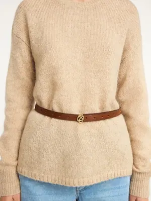 BY MALENE BIRGER Ouma Leather Belt - Dark Brown
