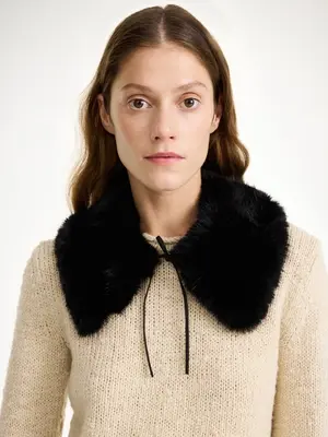 BY MALENE BIRGER Cowie Faux Fur Collar - Black