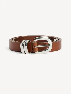 BY MALENE BIRGER Zoilo Leather Belt - Dark Brown