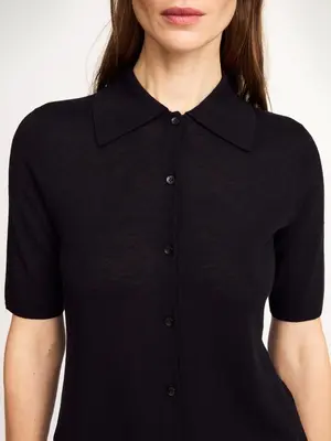 BY MALENE BIRGER Dotta Wool-silk Blouse - Black