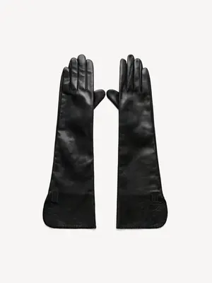 BY MALENE BIRGER Gemi Leather Gloves - Black
