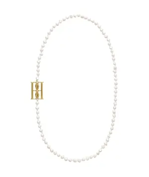 BY MALENE BIRGER Chakallo Monogram Pearl Necklace Soft White