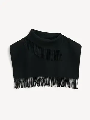 BY MALENE BIRGER Turtla Wool Fringe Bib - Black