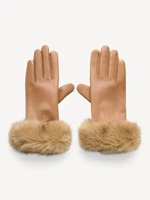 BY MALENE BIRGER Genna Leather Gloves - Tannin