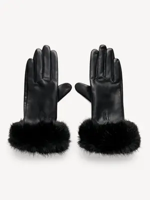 BY MALENE BIRGER Genna Leather Gloves - Black