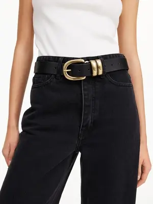 BY MALENE BIRGER Zoira Leather Belt - Black