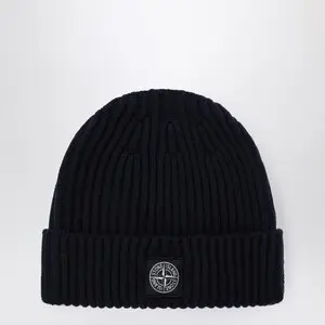 Stone Island Virgin Wool Beanie - Blue