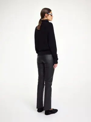 BY MALENE BIRGER Florentina Long Leather Trousers - Black
