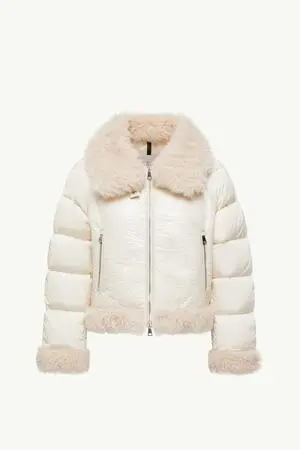 Moncler Rubrouk Teddy-trimmed Down Jacket - White