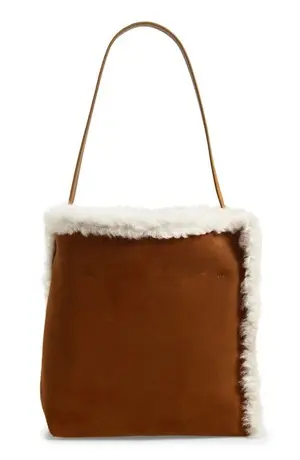 Marni Mini Museo Suede & Shearling Hobo Bag