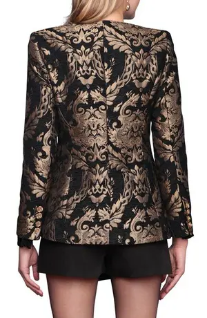 Avec Les Filles Metallic Tapestry Embroidery Jacket
