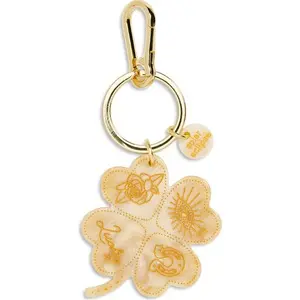 SOLAR ECLIPSE Hand-painted Lucky Clover Key Chain Bag Charm - Beige