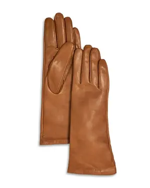 Bloomingdale'S Exclusive Leather Gloves With Cashmere Lining - Cammello